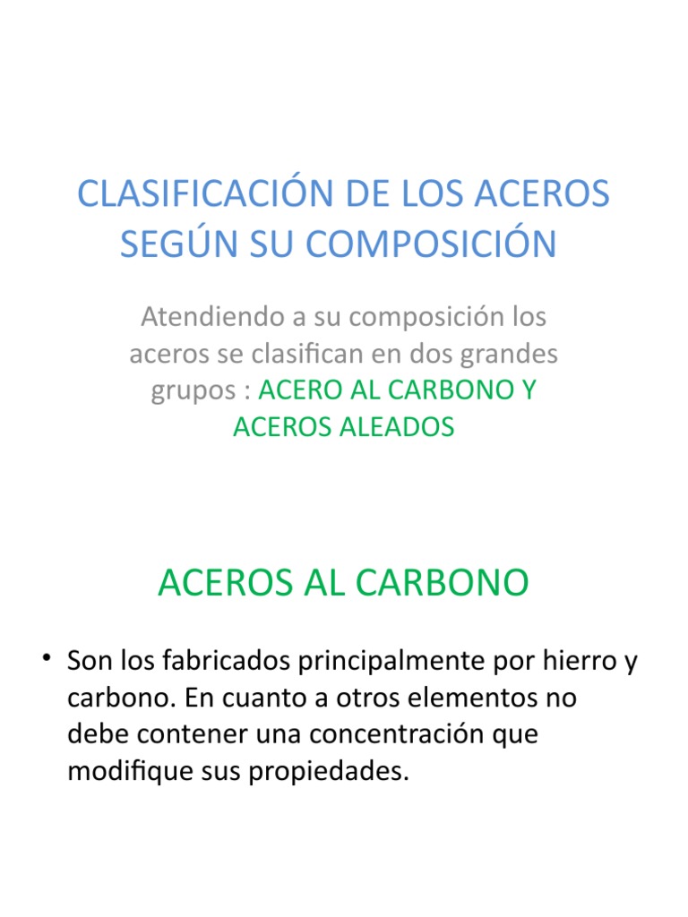 Clasificación de Aceros por Composición | PDF | Molibdeno | Acero