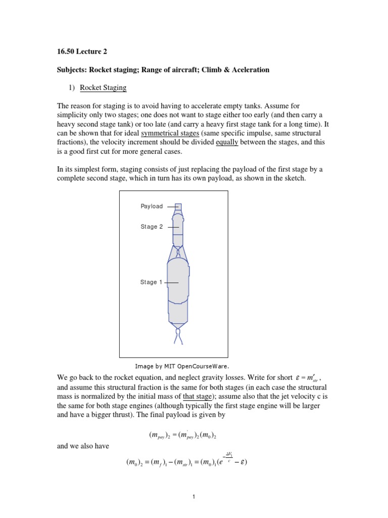 Subjects: Rocket Staging Range of Aircraft Climb & Aceleration | PDF ...