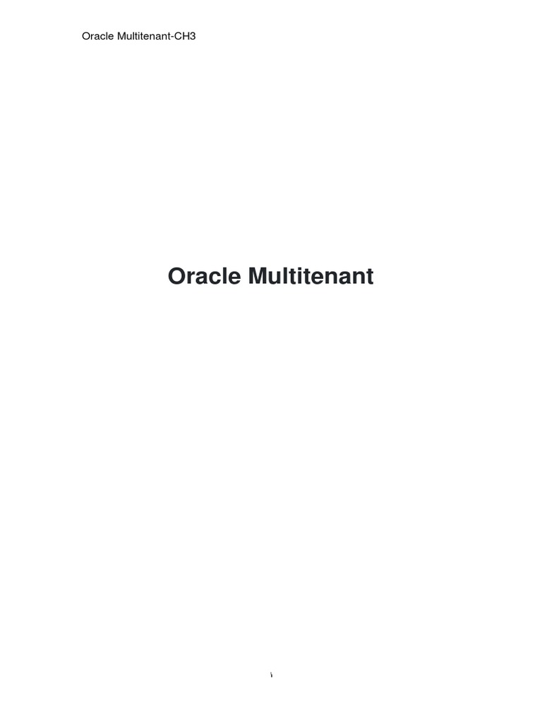 03-Oracle Multitenant | PDF | Protein Data Bank | Databases