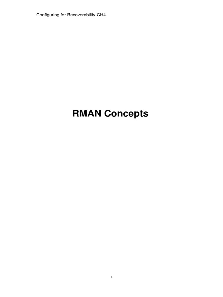 04-RMAN Concepts | PDF | Backup | Databases