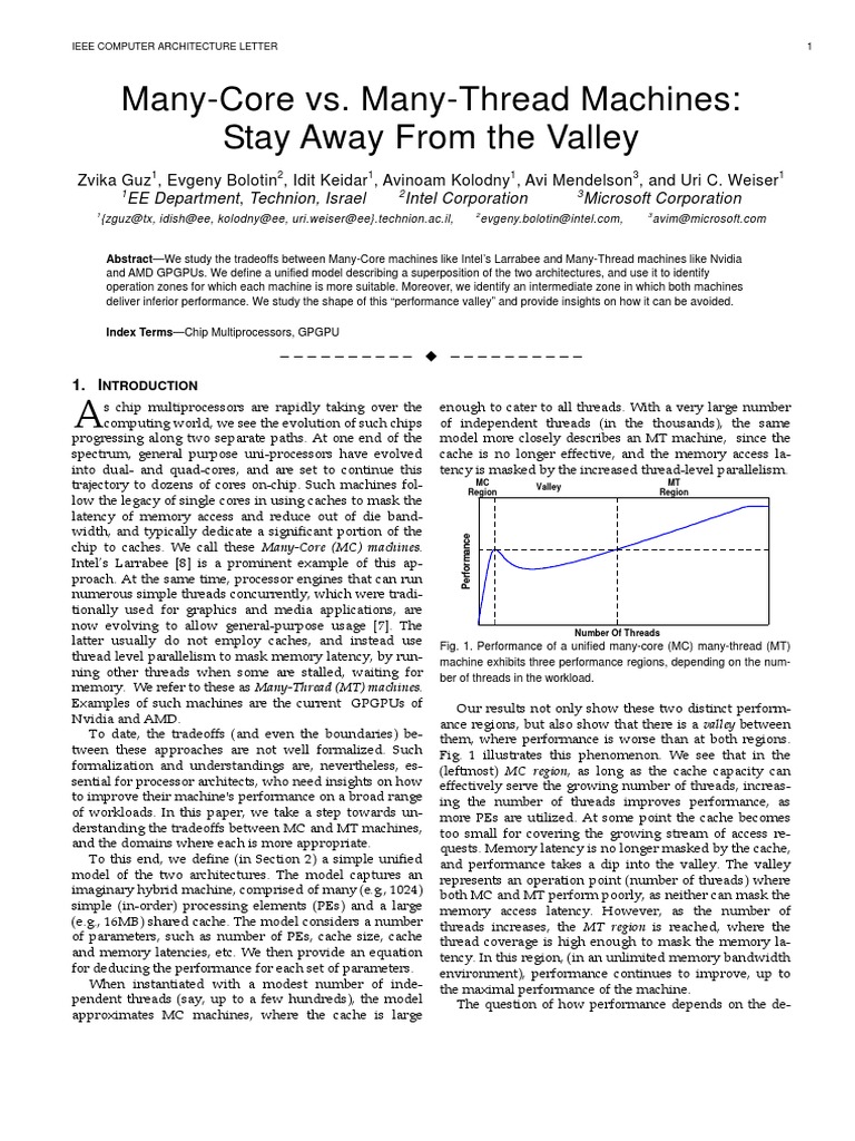 Many-Core vs. Many-Thread Machines: Stay Away From The Valley | PDF ...