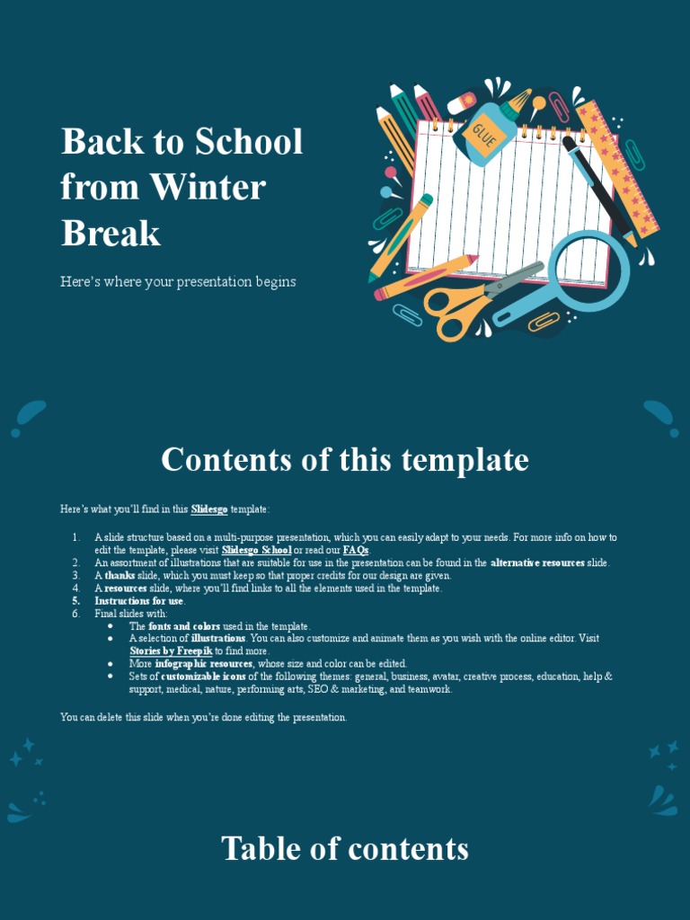 Back To School From Winter Break by Slidesgo | PDF | Planets | Saturn