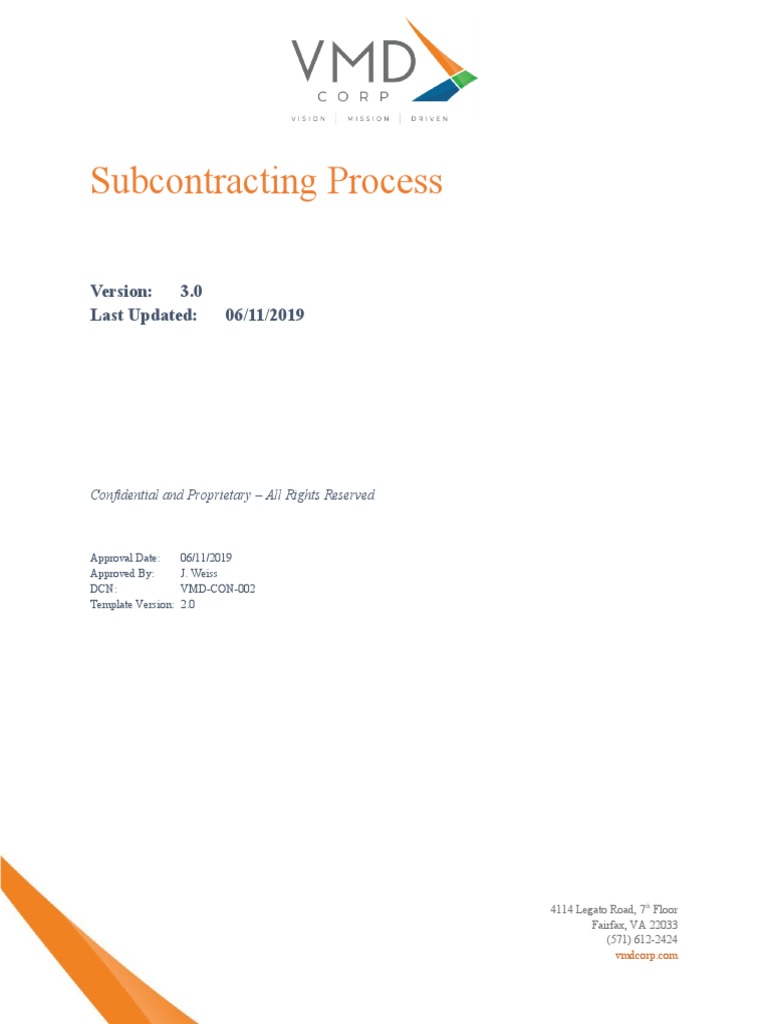 Subcontracting Process | Download Free PDF | Non Disclosure Agreement | Subcontractor
