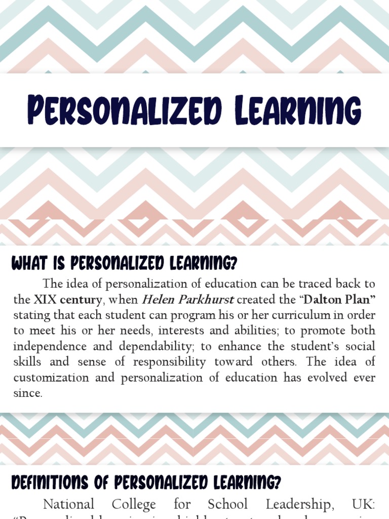 Personalized Learning | Download Free PDF | Mentorship | Education Theory
