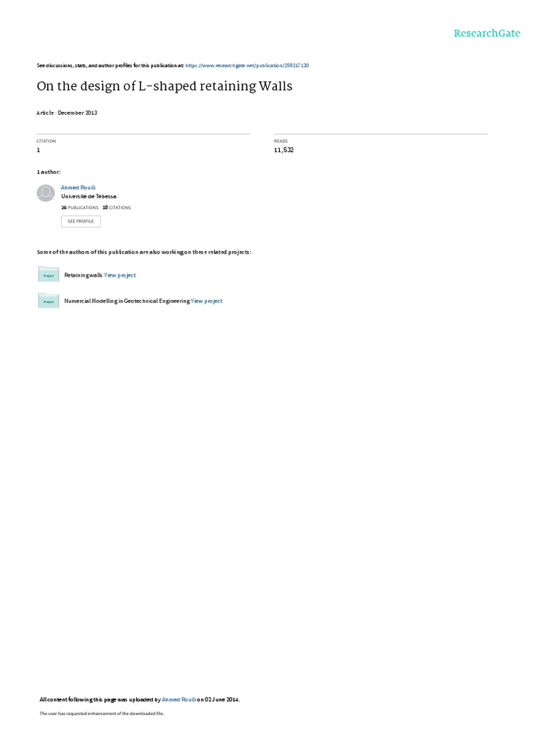 Design of Rigid L Shaped Retaining Walls | PDF | Geotechnical ...