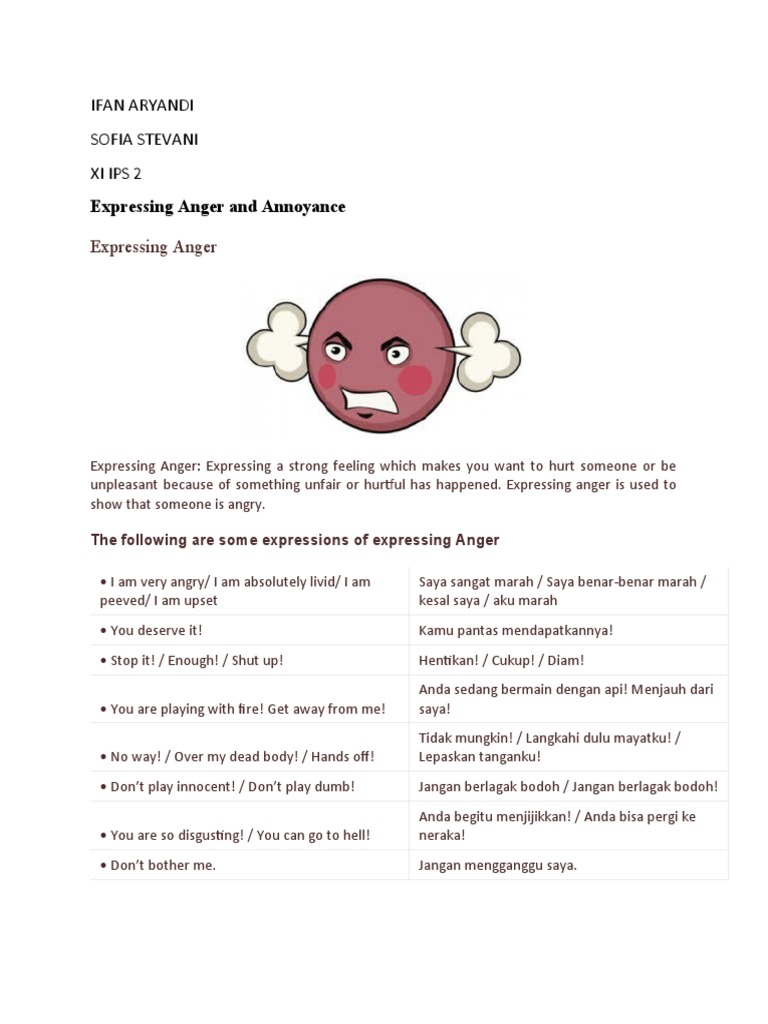 Engpressing Anger, Annoyance and Warning | PDF | Anger | Emotions