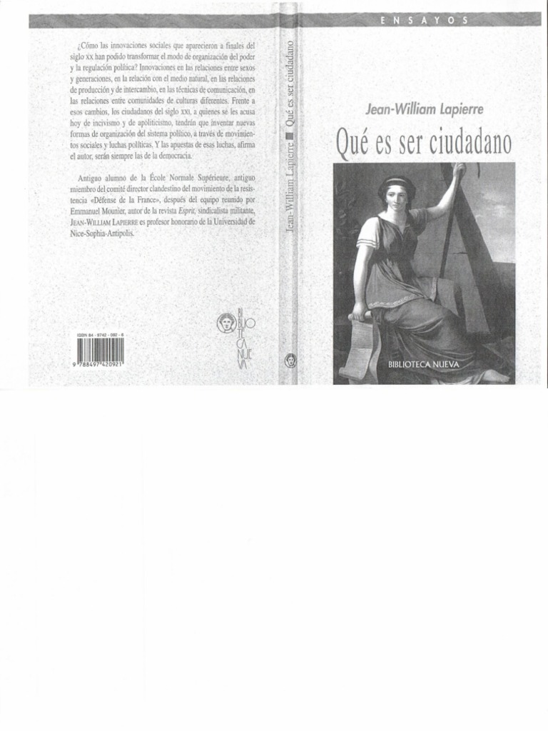 Jean-William Lapierre - Qué Es Ser Ciudadano | PDF | Inteligencia ...