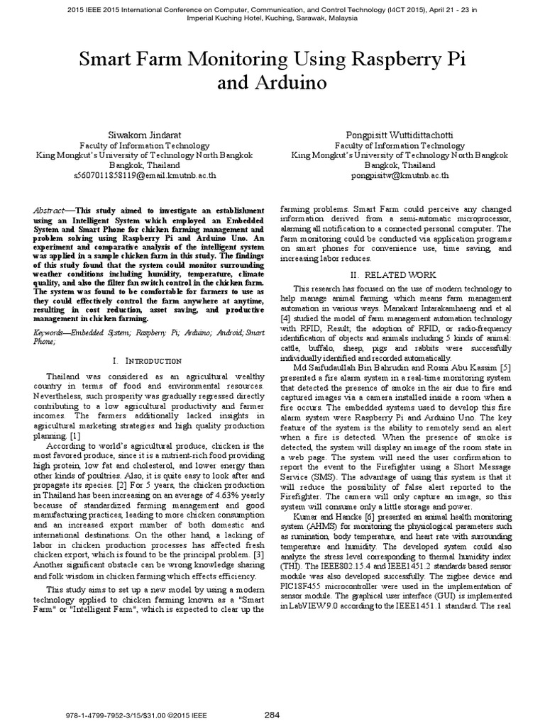 Ieee Smart Farm Monitoring Using Raspberry Pi And Arduino Pdf Raspberry Pi Computer Science