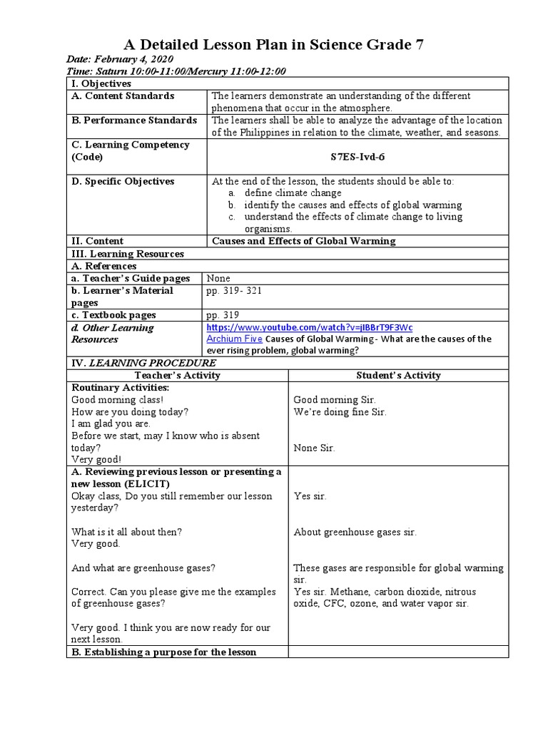 Causes and Effect of Global Warming | PDF | Climate Change | Greenhouse ...