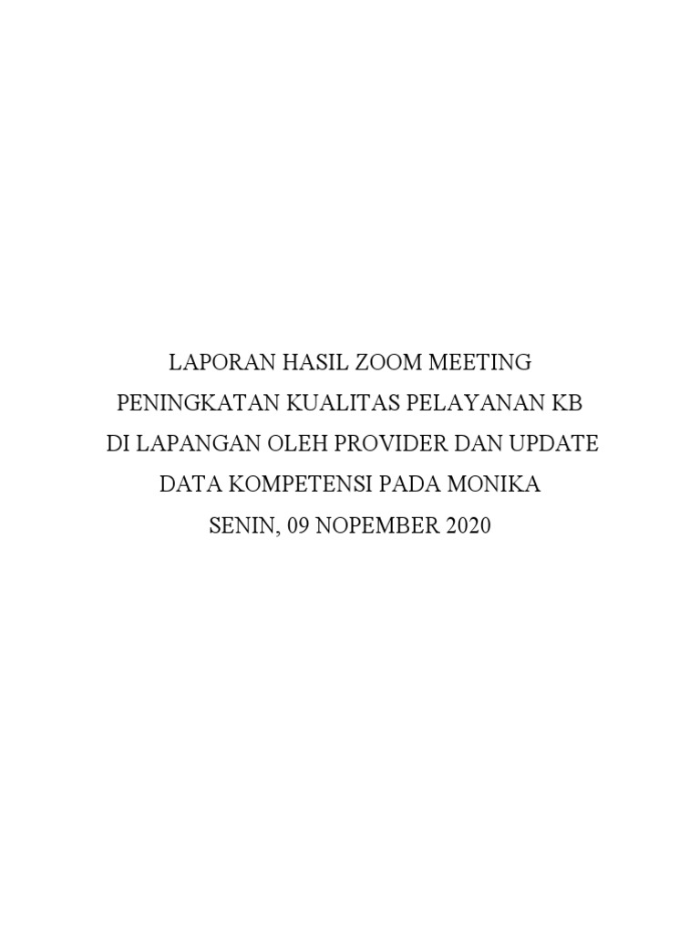 Laporan Hasil Zoom Meeting | PDF