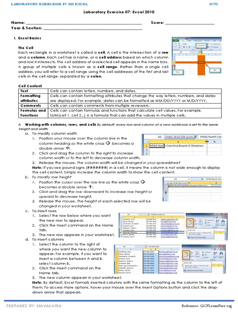 MS EXCEL LAB EXERCISE | PDF | Microsoft Excel | Function (Mathematics)