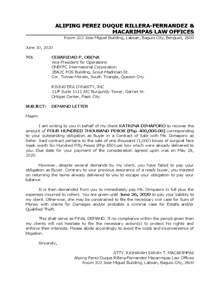 Demand Letter | PDF