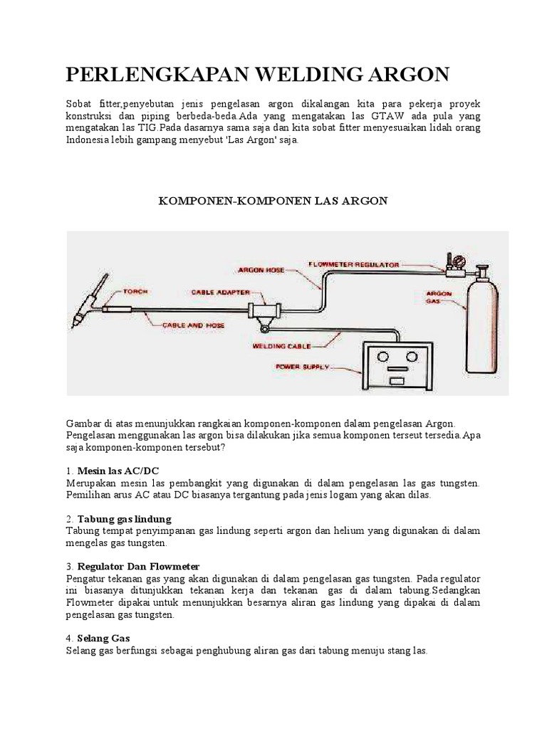 PERALATAN DASAR PENGELASAN ARGON | PDF