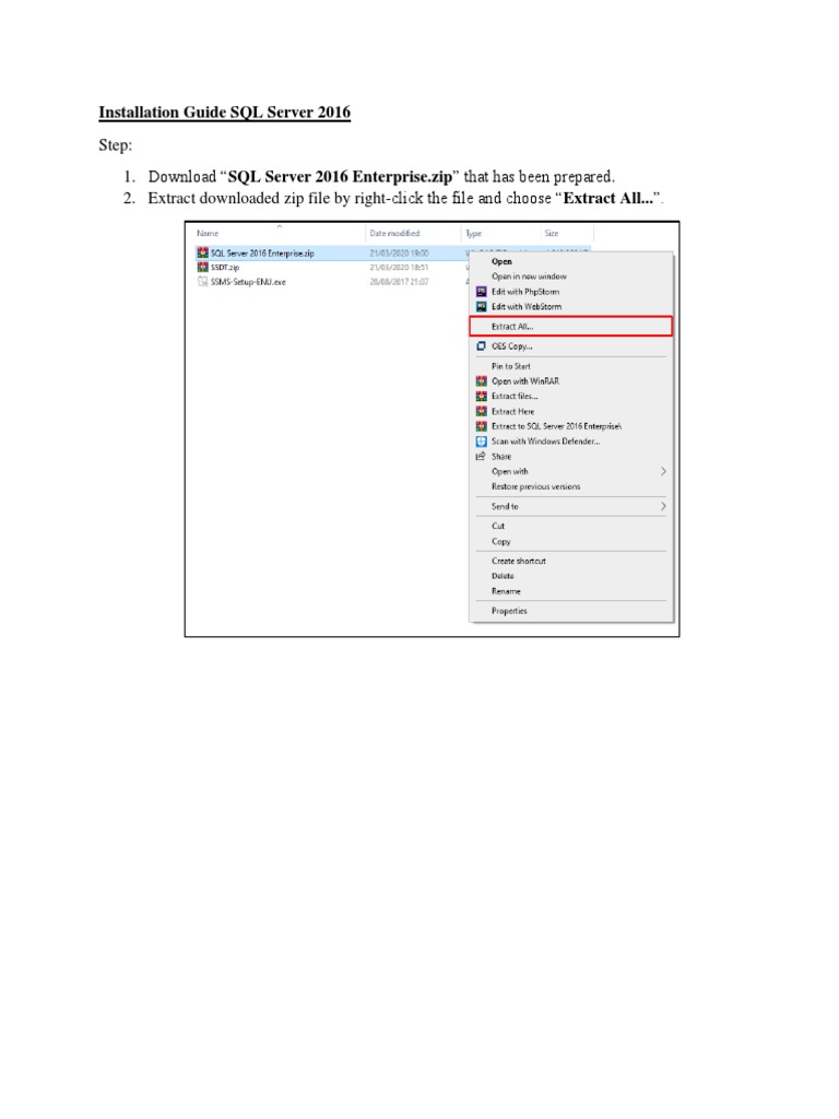 Install SQL Server 2016 + SSMS (English) | PDF | Microsoft Sql Server | Zip (File Format)
