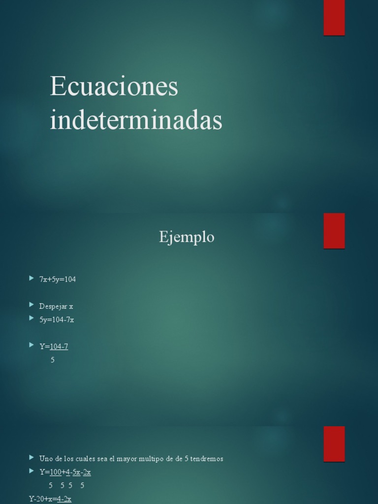 Ecuaciones Indeterminadas | PDF
