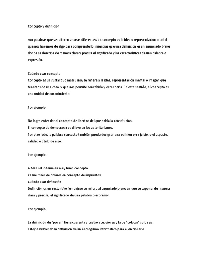 Concepto y Definición | PDF | Concepto | Diccionario