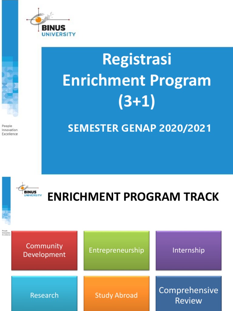 Materi Registrasi Enrichment Program Genap 2020-2021 - R6 | PDF