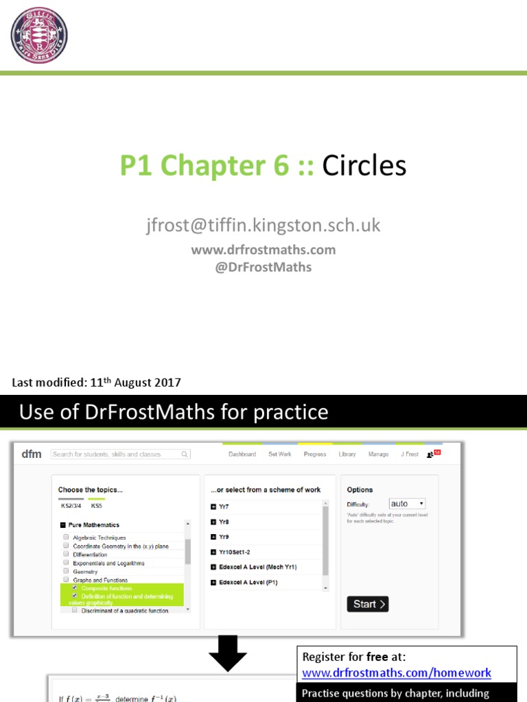 P1 Chapter 6::: Circles | PDF | Circle | Perpendicular