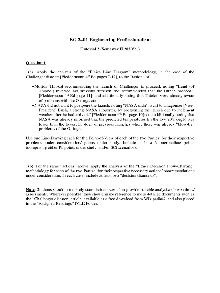 Eg 2401 Engineering Professionalism Tutorial 2 Semester Ii 2020 21
