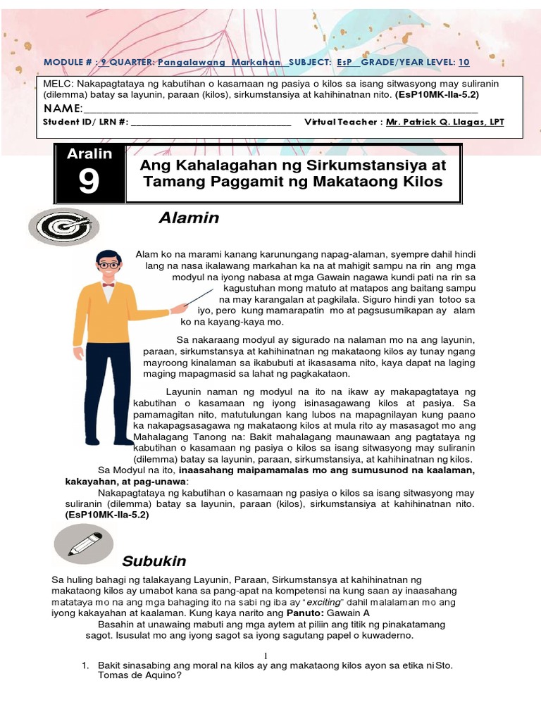 ESP 10 2nd Quarter Module 9 | PDF