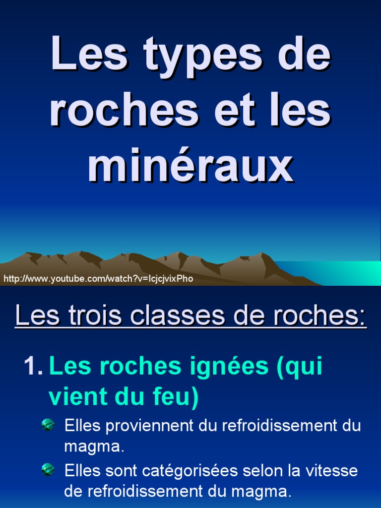 Les Types de Roches | PDF | Roche sédimentaire | Roche magmatique