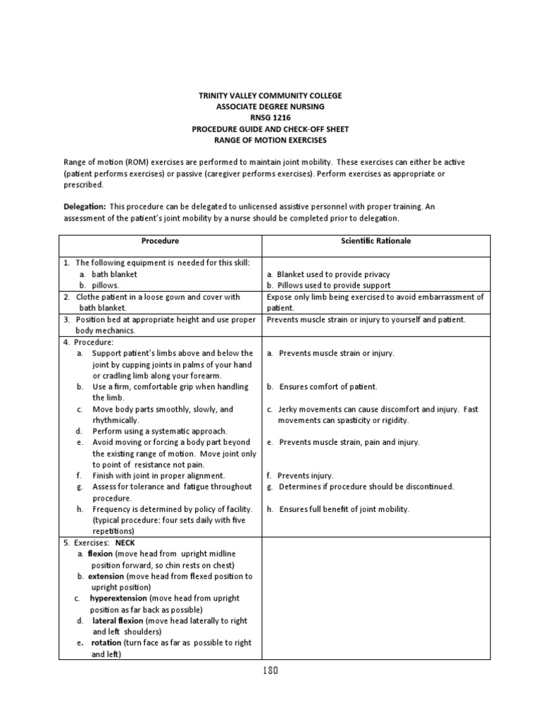 Range of Motion Exercises Guide | PDF | Anatomical Terms Of Motion ...