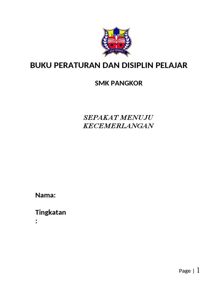 Buku Disiplin 2021 SMK Pangkor | PDF