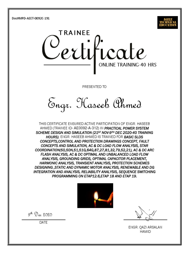 AE0092-Certificate-Haseeb Ahmed | PDF | Computers | Technology & Engineering
