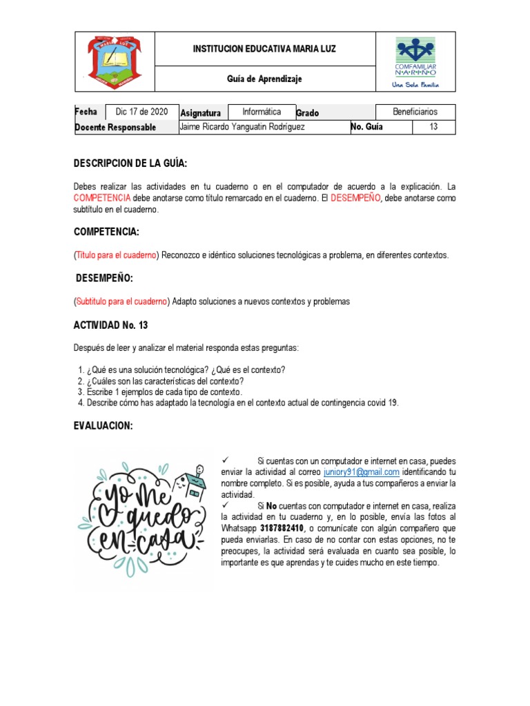 Guia 13 - Informatica - Comfamiliar | PDF