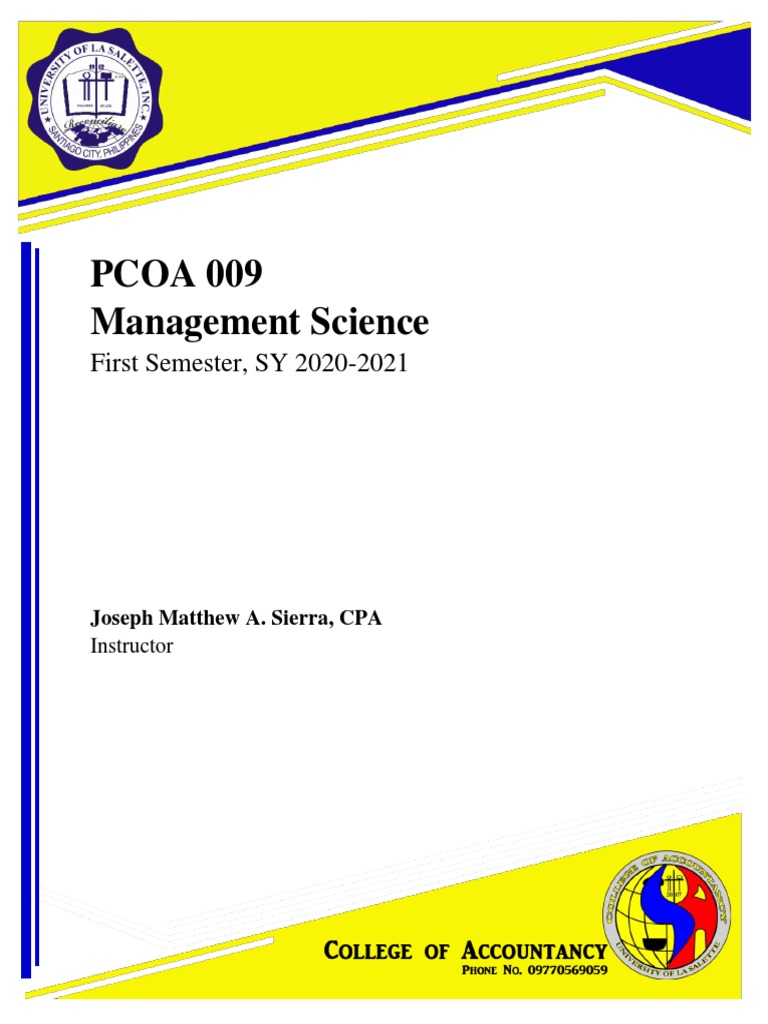 Module 2 Management Science | PDF | Linear Programming | Mathematical ...