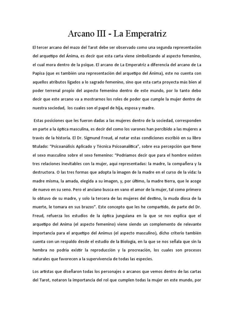 Arcano III La Emperatriz | PDF | Carl Jung | Hera