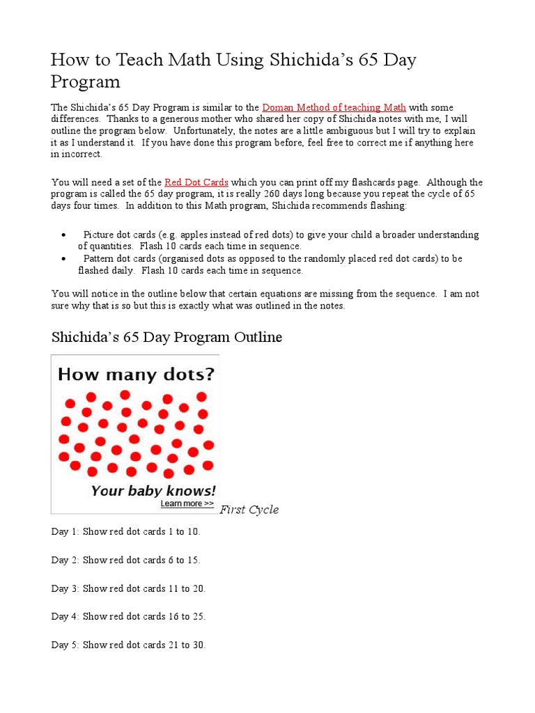 How To Teach Math Using Shichida | PDF | Teaching Mathematics ...