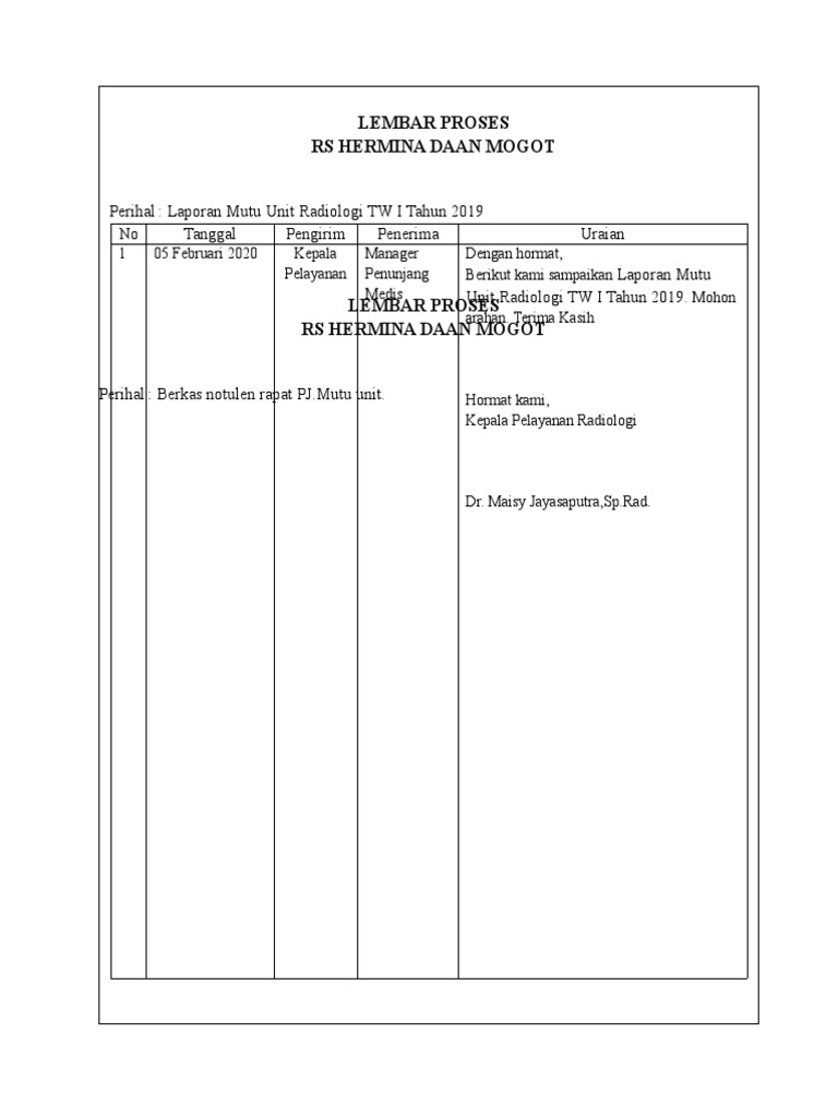 Lembar Proses | PDF
