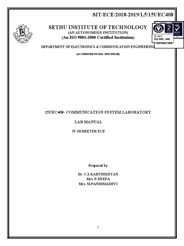 Communication Lab Manual | PDF | Modulation | Frequency Modulation