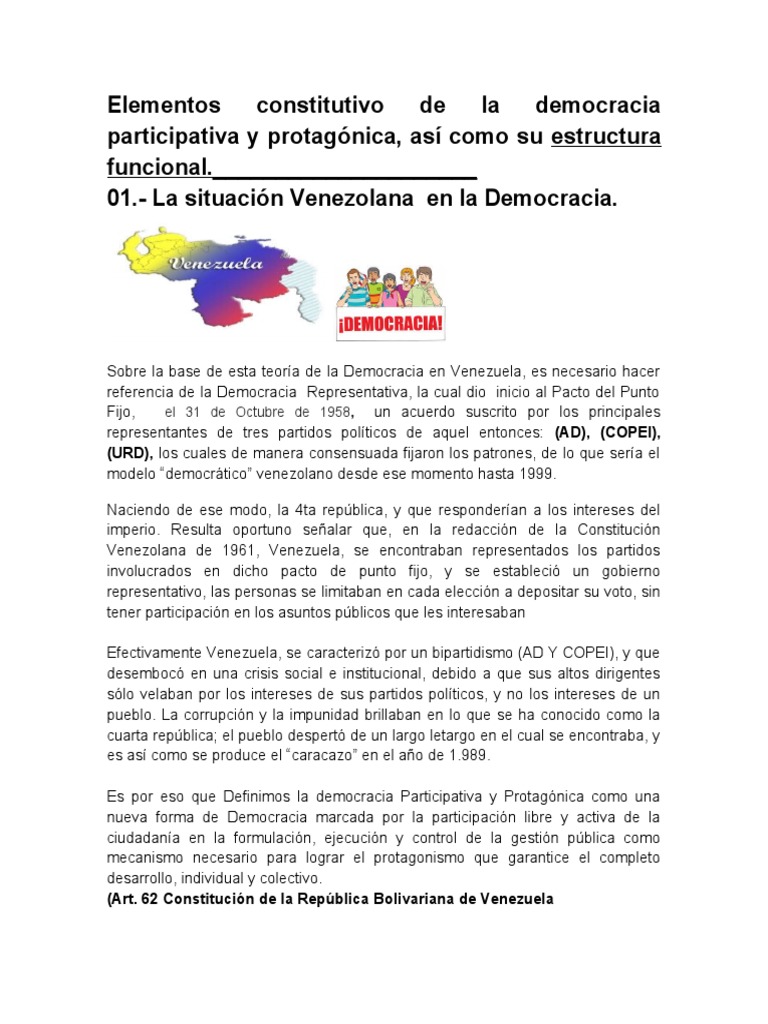 Elementos y Su Estructura Funcional Democrática | PDF | Democracia ...