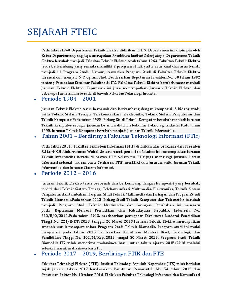 Sejarah Fteic | PDF