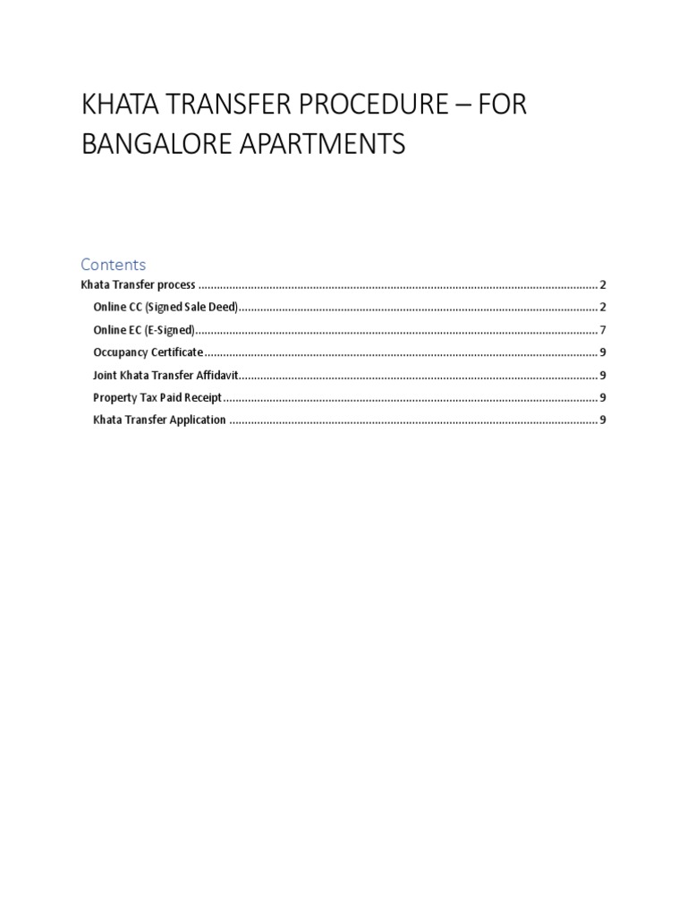 Khata Transfer Process - Yadu | PDF | Deed | Payments