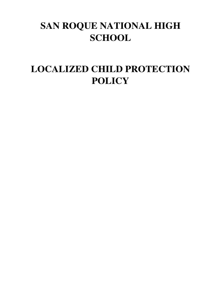 Localized Child Protection Policy - Final | PDF