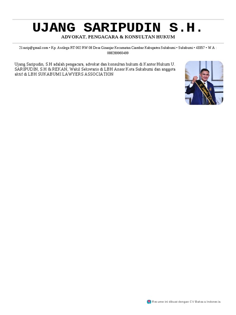 Cv. Ujang Saripudin, S.H | PDF
