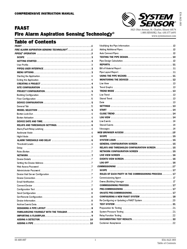 Faast Fire Alarm Aspiration Sensing Technology: Comprehensive ...