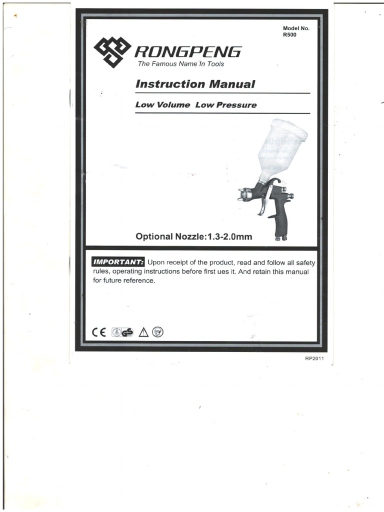 Spray Gun R500 Instruction Manual | PDF