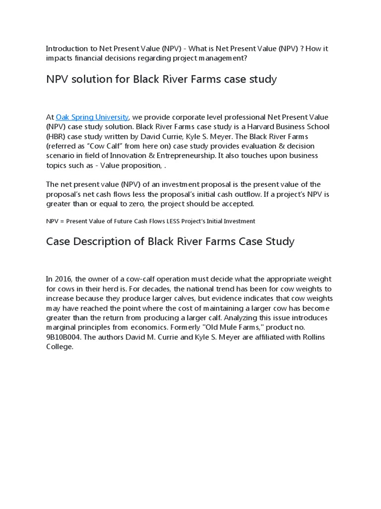 Introduction To Net Present Value | PDF | Net Present Value ...