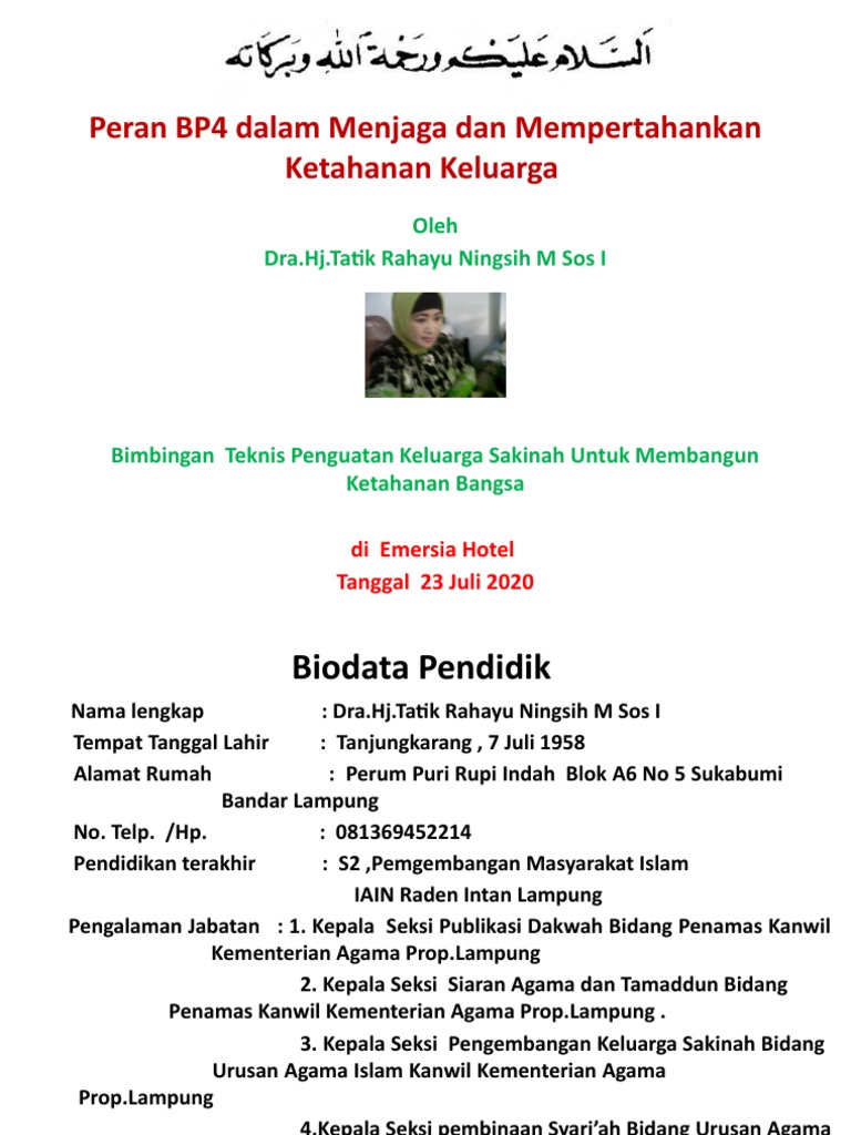 Peran BP4 Dalam Menjaga Dan Mempertahankan Ketahanan Keluarga | PDF | Pengembangan Diri | Agama ...
