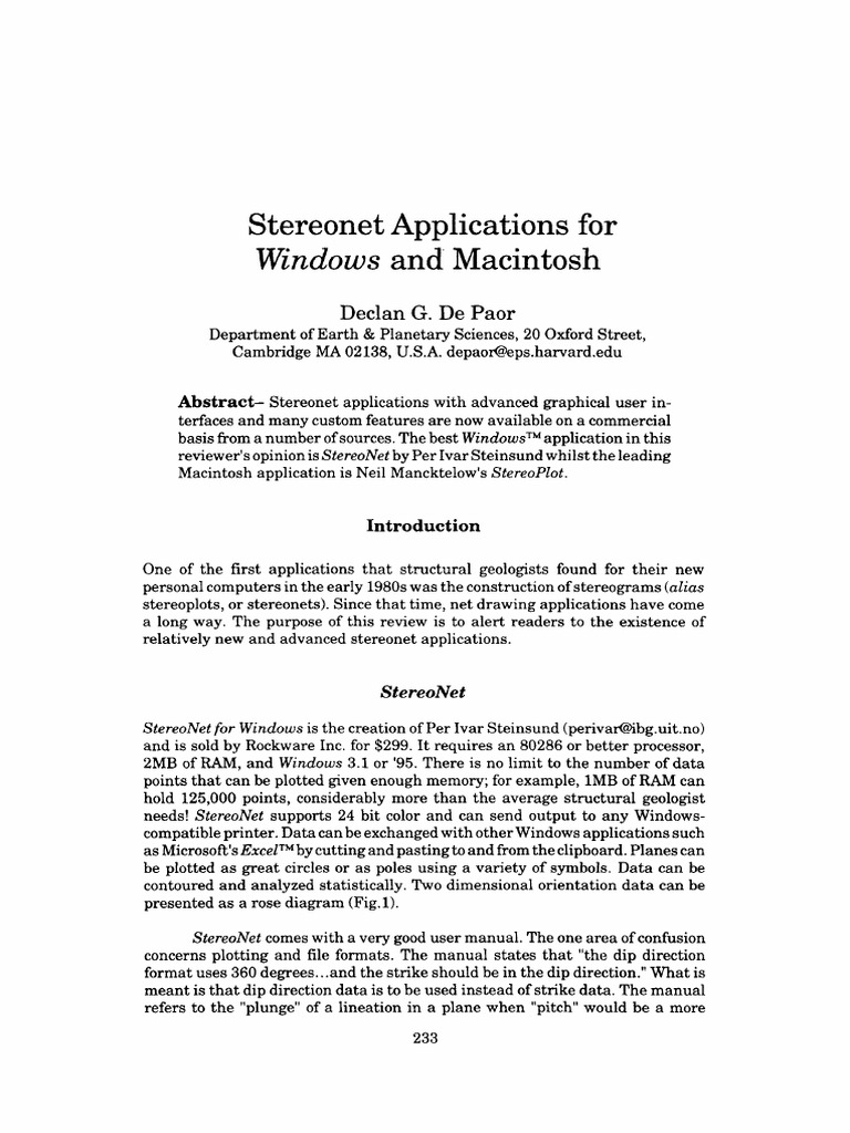 Stereonet Software for Geologists | PDF | Mac Os | Graphical User ...