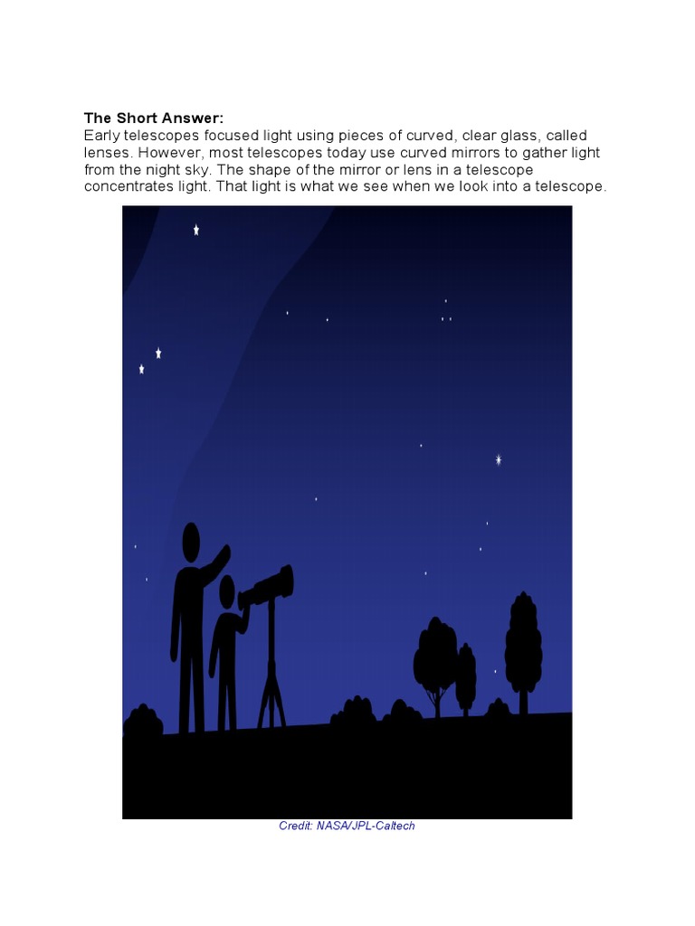 How Do Telescopes Work | PDF | Telescope | Mirror