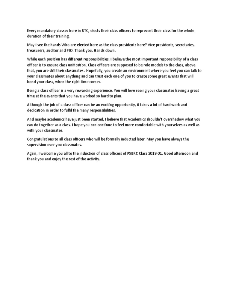 Induction of Officers