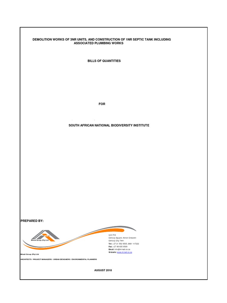 Bills of Quantities For Demolitions | PDF | Occupational Safety And ...