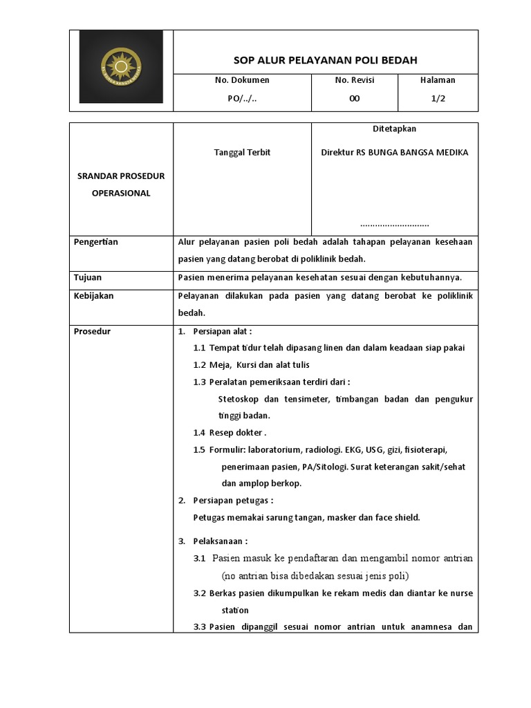 Sop Alur Pelayanan Poli Bedah | PDF