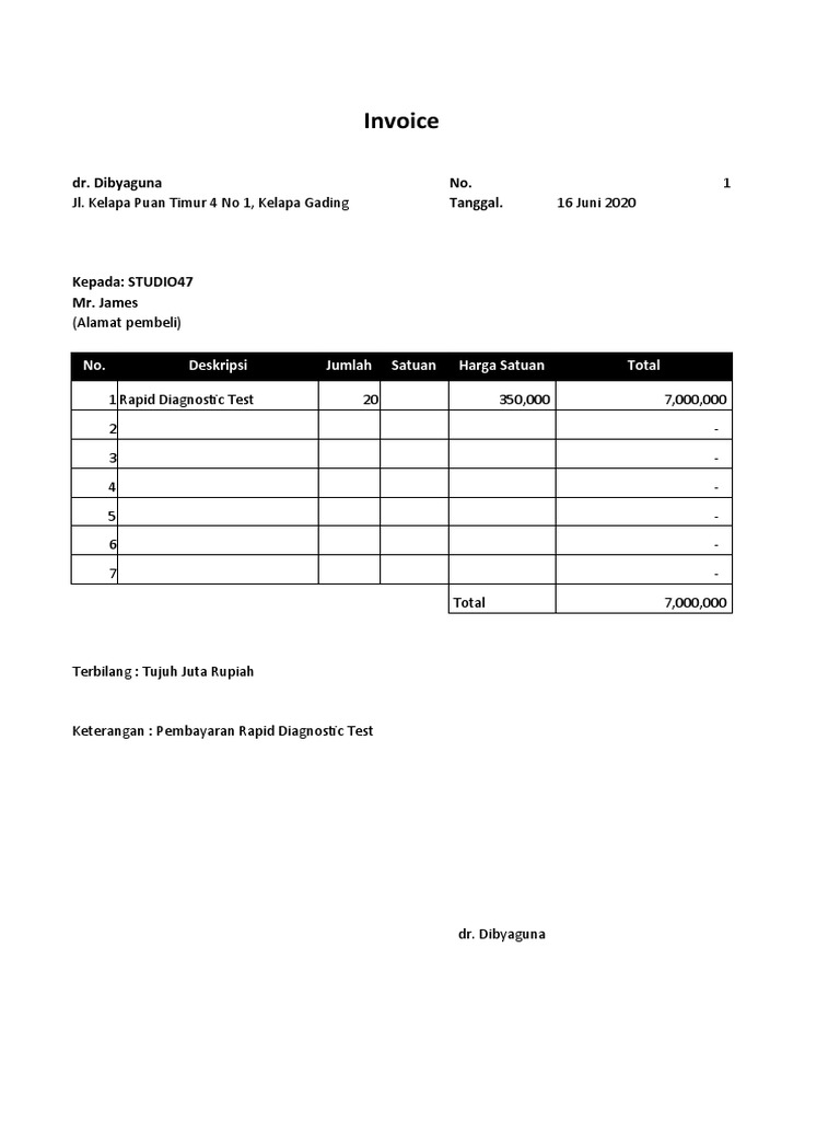 Contoh Invoice Excel | PDF
