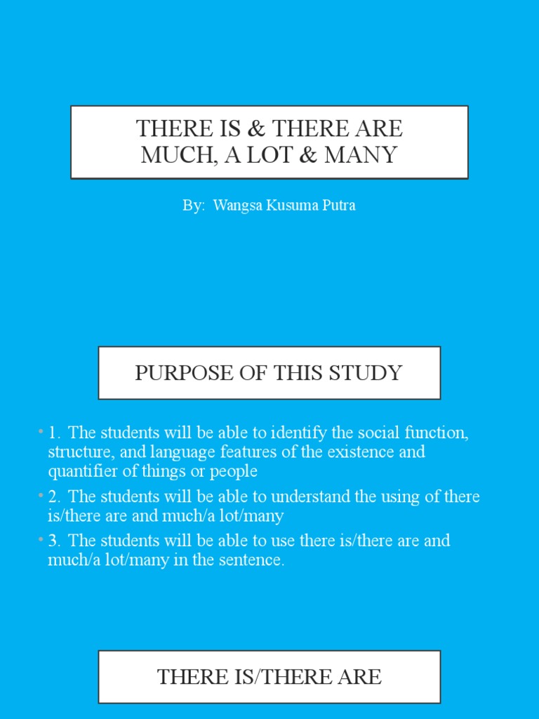 Pertemuan 12 There Is - There Are & Much-A Lot-Many | PDF | Noun | Plural